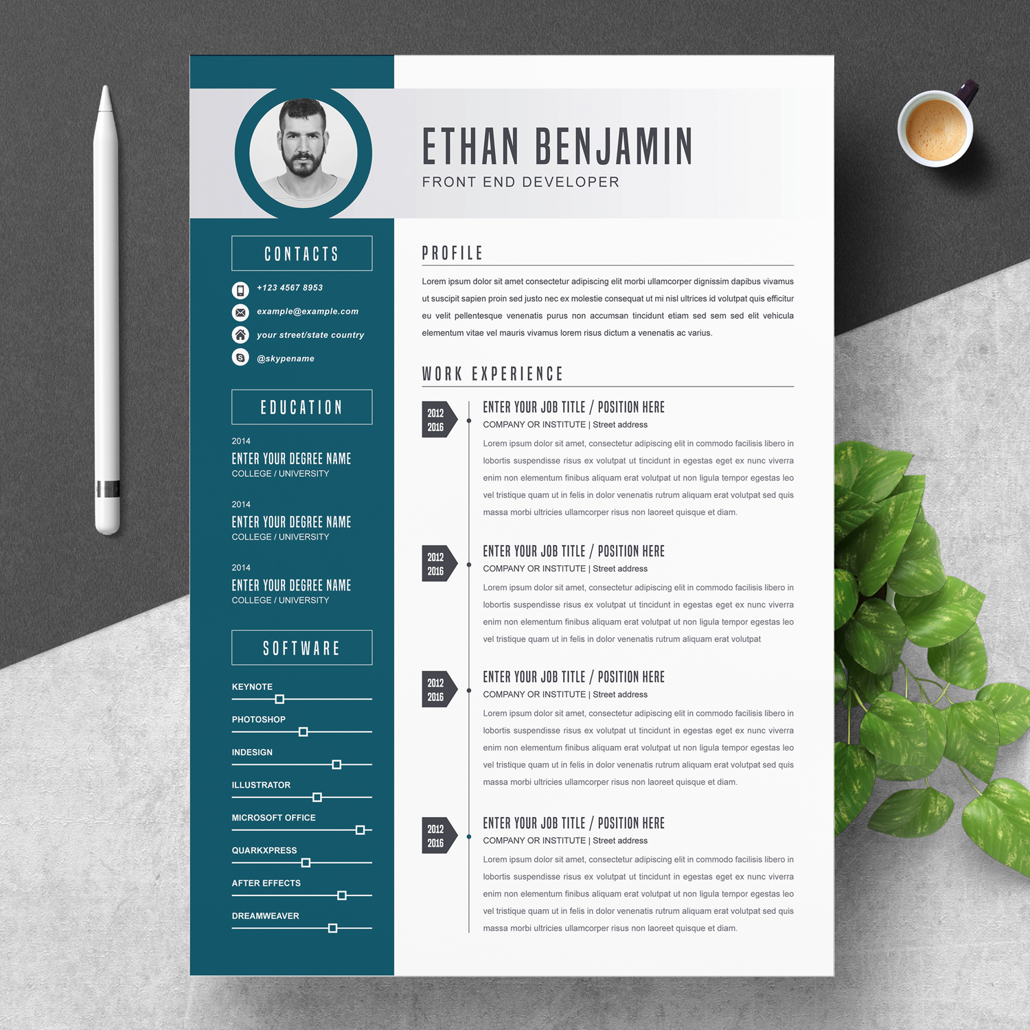 Lead Front End Developer Resume Template With Cover Letter Guideline