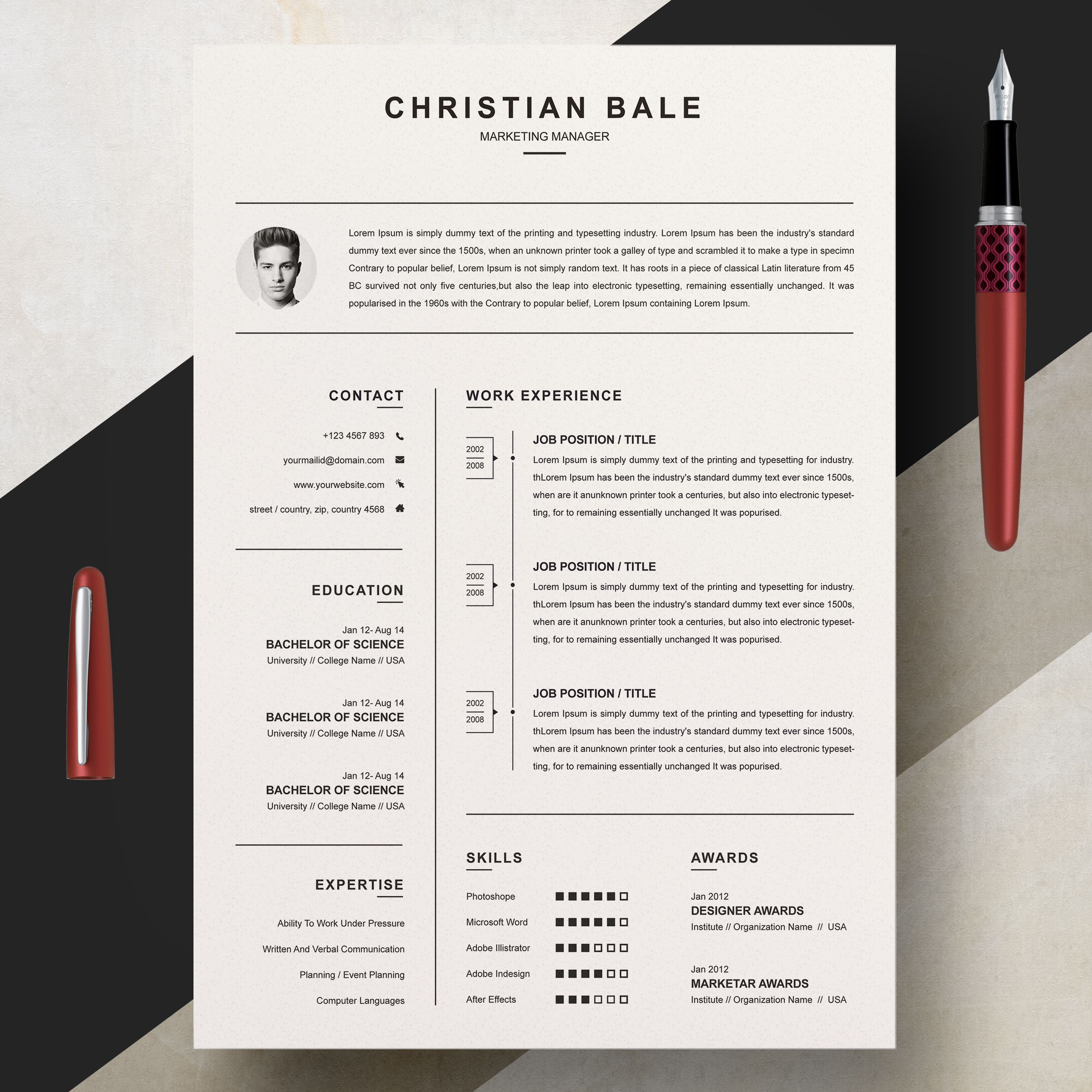 CV Curriculum Vitae Design