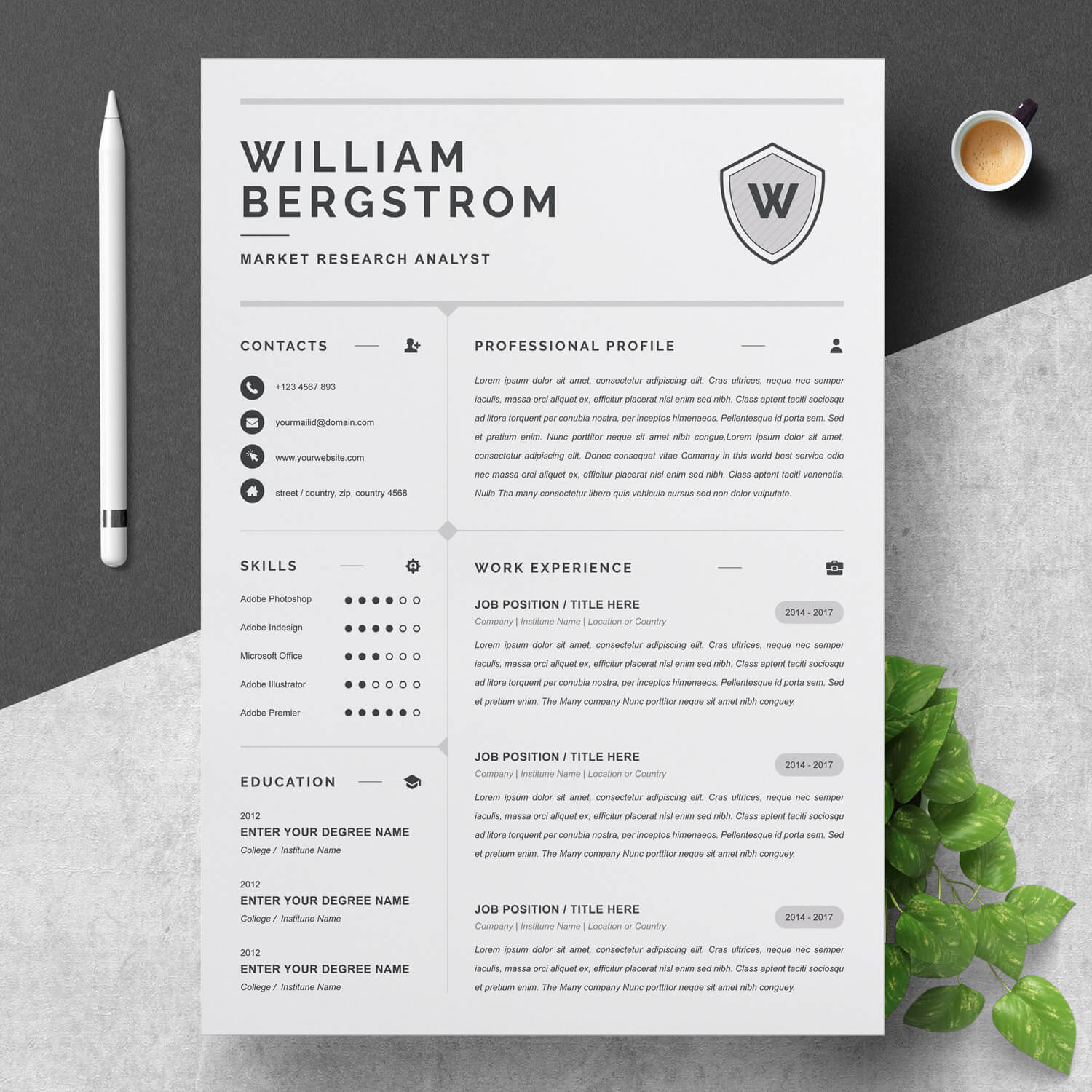 Junior Market Research CV Template 4 Page ResumeInventor